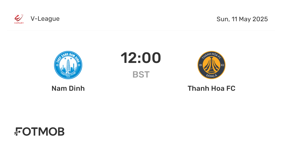 Nam Dinh vs Thanh Hoa FC - live score, predicted lineups and H2H stats
