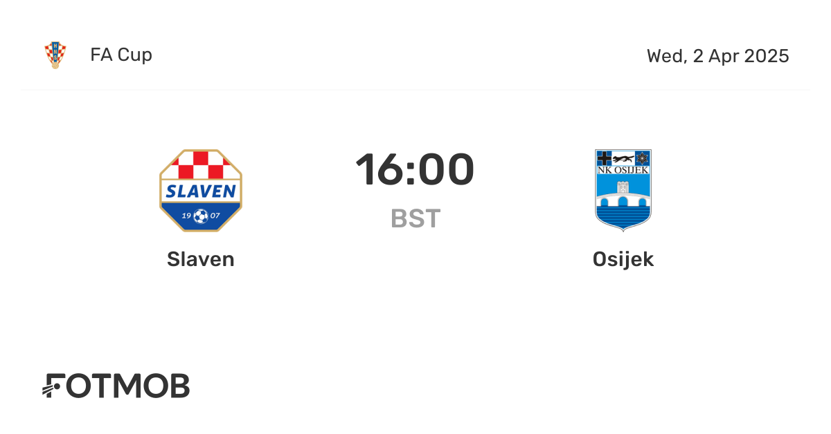 Slaven vs Osijek - live score, predicted lineups and H2H stats