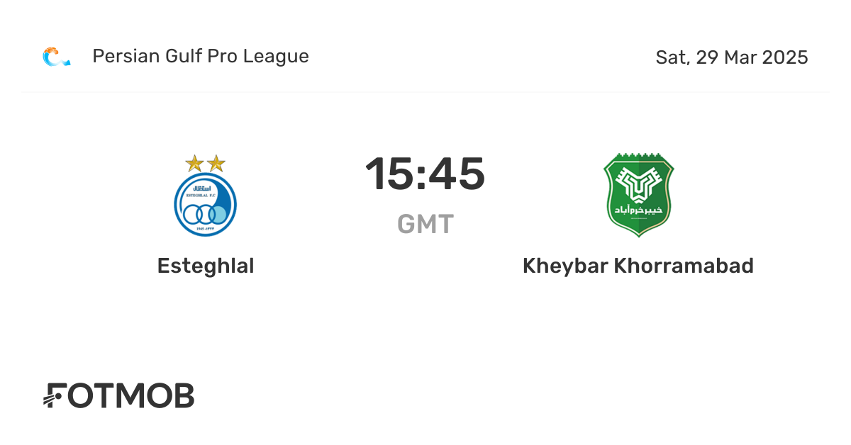 Esteghlal vs Kheybar Khorramabad - live score, predicted lineups and ...