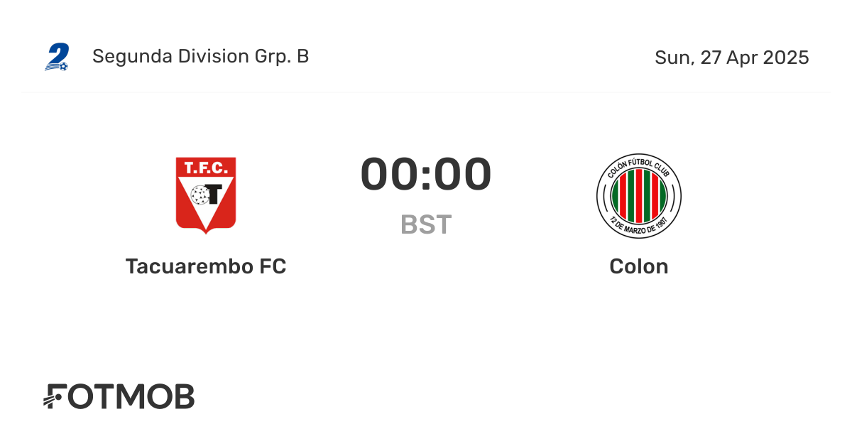 Tacuarembo FC vs Colon - marcador en vivo, alineaciones previstas y ...