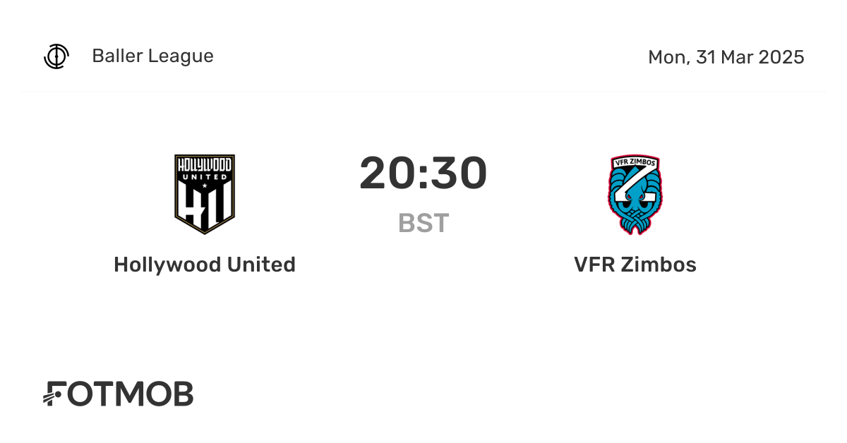 Hollywood United vs VFR Zimbos - live score, predicted lineups and H2H ...