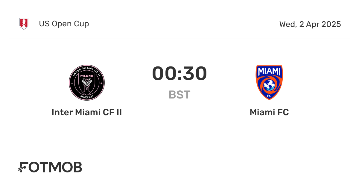 Miami FC contre Inter Miami CF II - score en direct, compositions ...