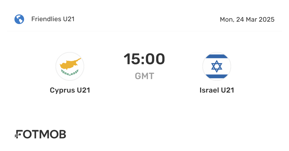 Cyprus U21 vs Israel U21 - live score, predicted lineups and H2H stats