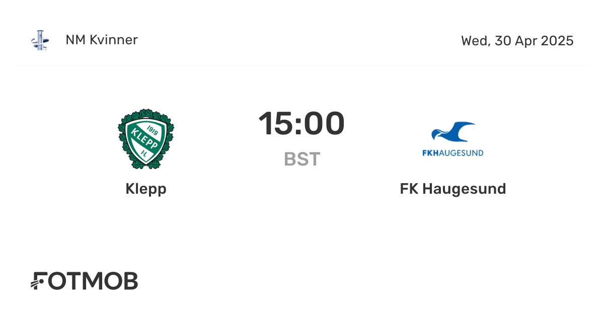 Klepp vs FK Haugesund - live score, predicted lineups and H2H stats