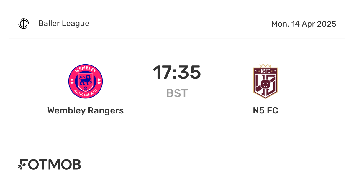 Wembley Rangers vs N5 FC - live score, predicted lineups and H2H stats