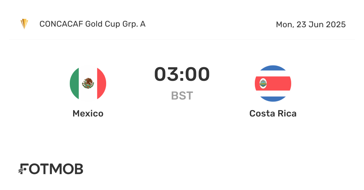 Mexico vs Costa Rica - live score, predicted lineups and H2H stats