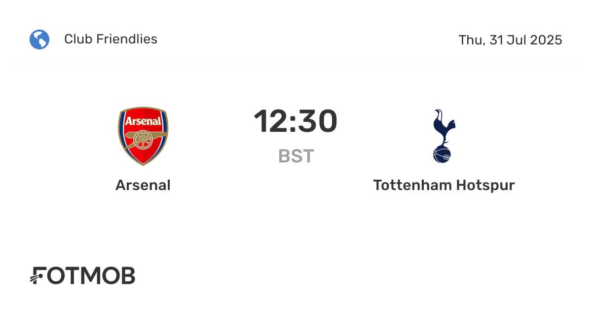 Arsenal vs Tottenham Hotspur - live score, predicted lineups and H2H stats