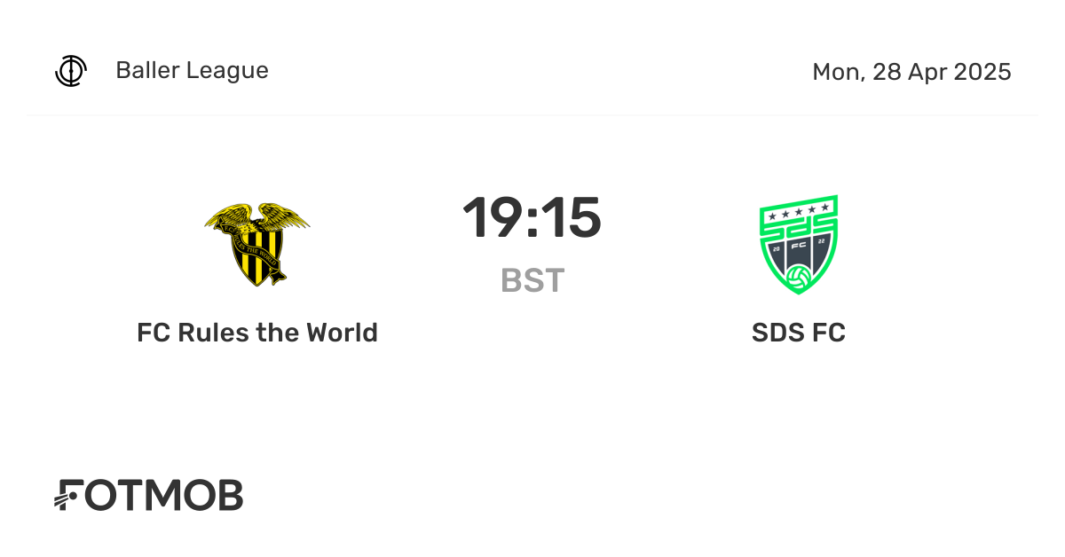 FC Rules the World vs SDS FC - live score, predicted lineups and H2H stats