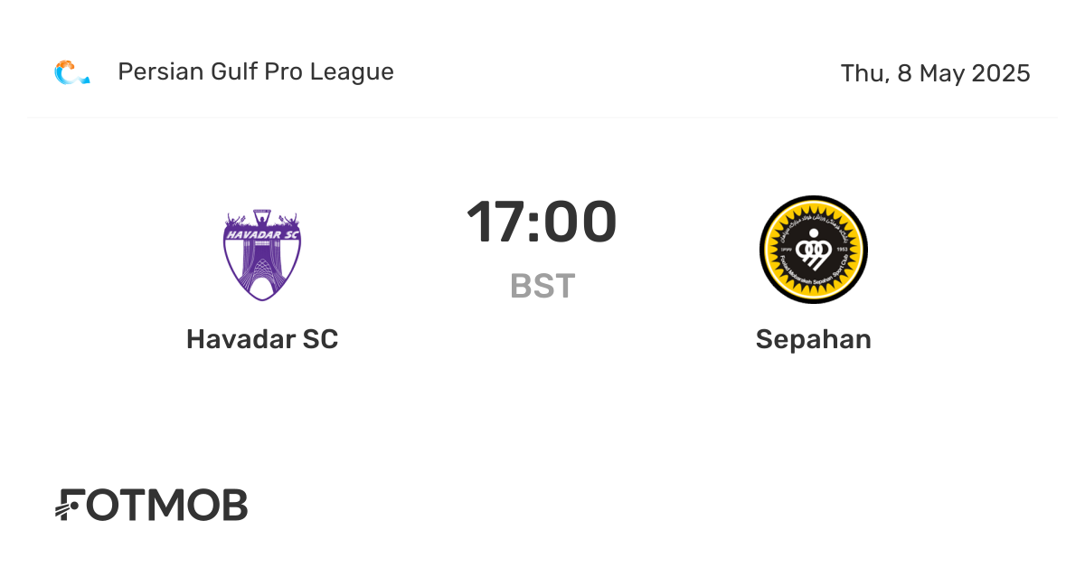 Havadar SC vs Sepahan - marcador en vivo, alineaciones previstas y ...