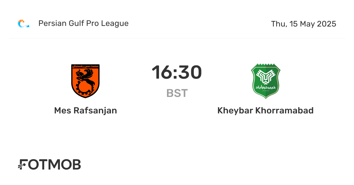 Mes Rafsanjan vs Kheybar Khorramabad - live score, predicted lineups ...