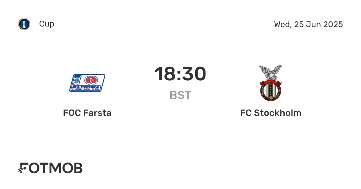 FOC Farsta vs FC Stockholm - live score, predicted lineups and H2H stats