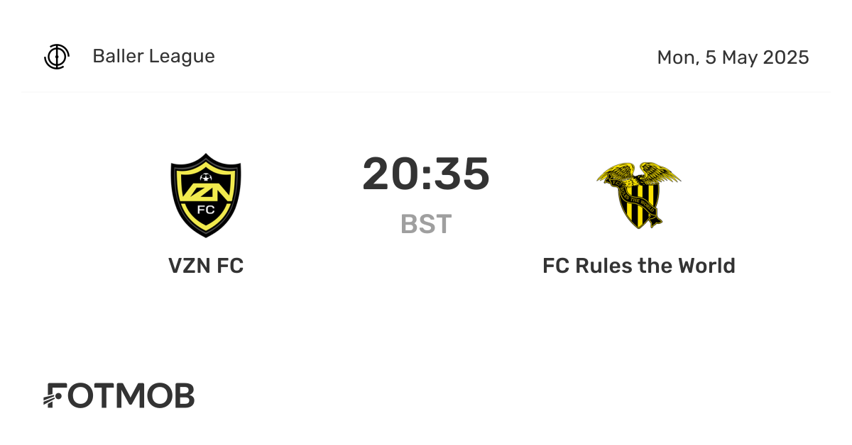 VZN FC vs FC Rules the World - live score, predicted lineups and H2H stats