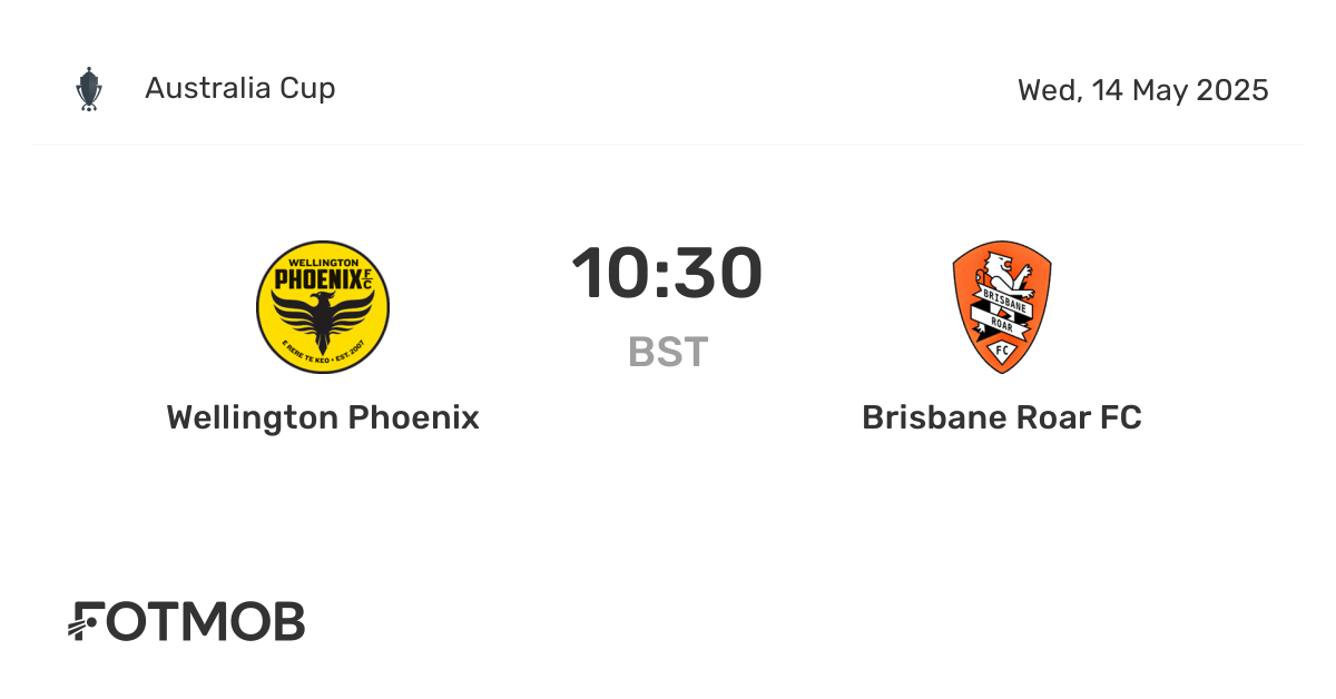 Wellington Phoenix vs Brisbane Roar FC - live score, predicted lineups ...
