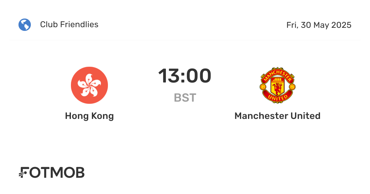 Hong Kong vs Manchester United - live score, predicted lineups and H2H ...