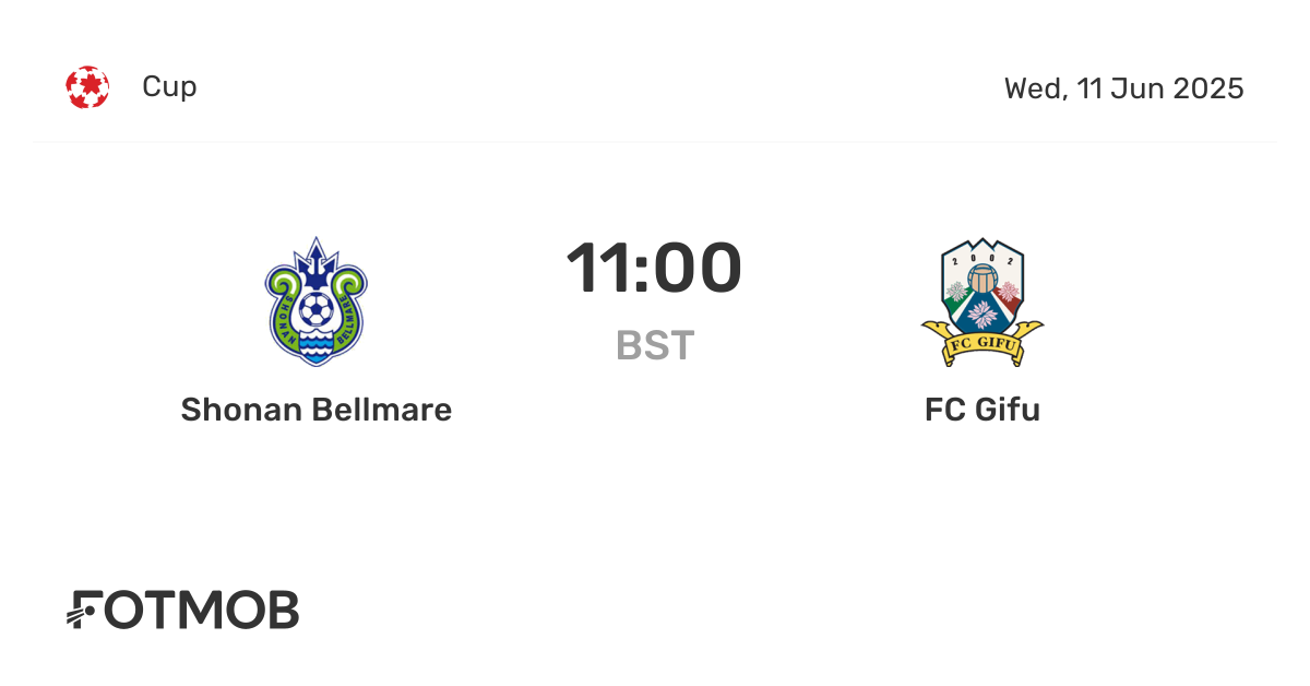 Shonan Bellmare vs FC Gifu - live score, predicted lineups and H2H stats