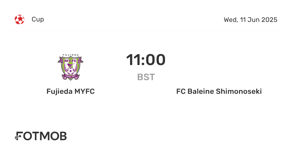 Fujieda MYFC vs FC Baleine Shimonoseki - live score, predicted lineups and H2H stats