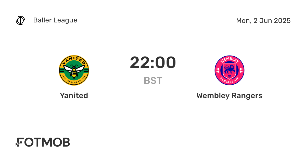 Yanited vs Wembley Rangers - live score, predicted lineups and H2H stats