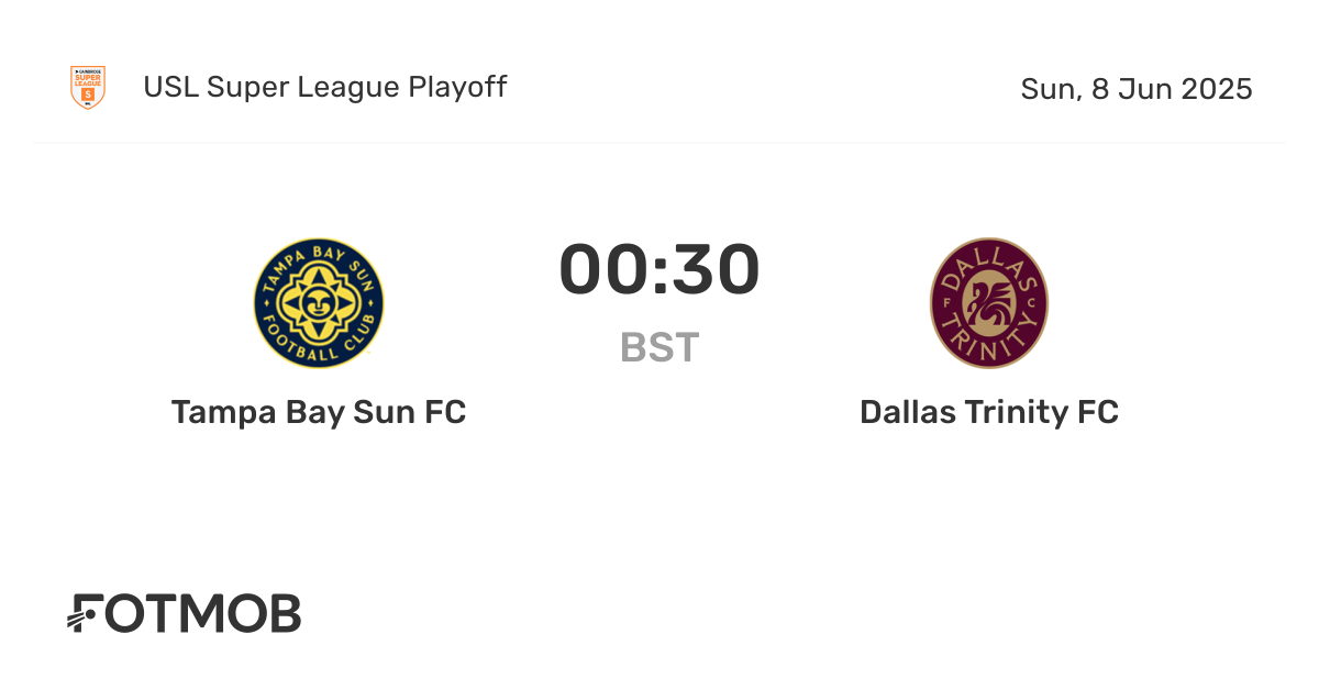 Tampa Bay Sun FC vs Dallas Trinity FC - live score, predicted lineups ...