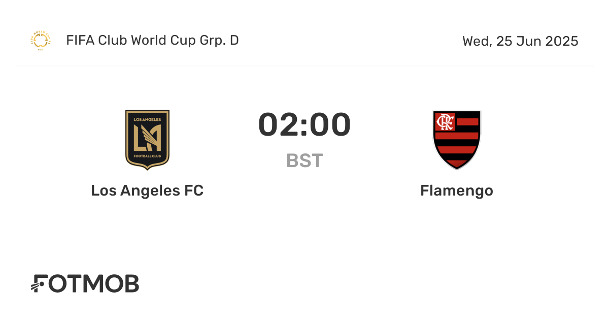 Los Angeles Fc 대 Flamengo 실시간 점수 예상 스타팅 라인업 및 H2h 통계