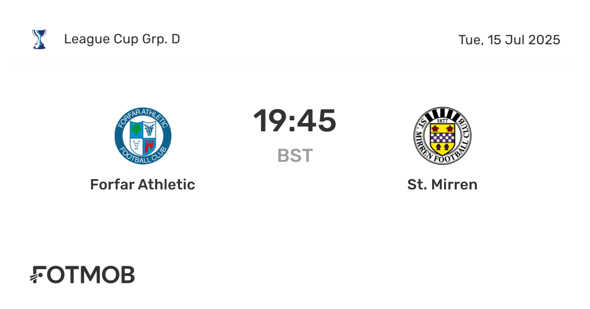 Forfar Athletic vs St. Mirren - live score, predicted lineups and H2H stats