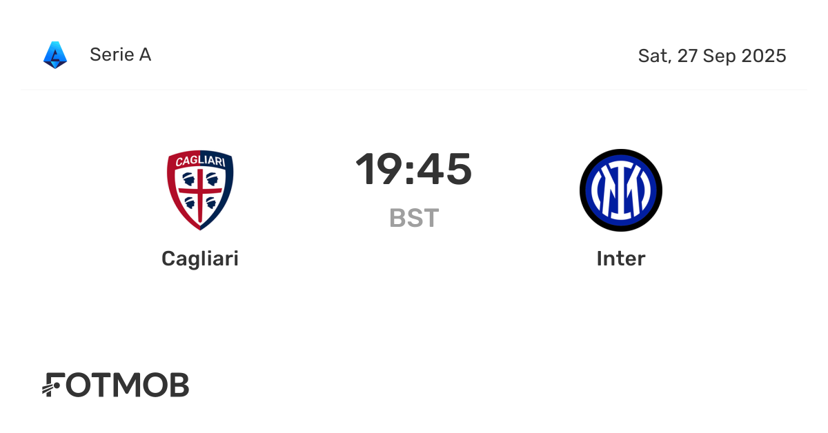 Cagliari vs Inter - live score, predicted lineups and H2H stats