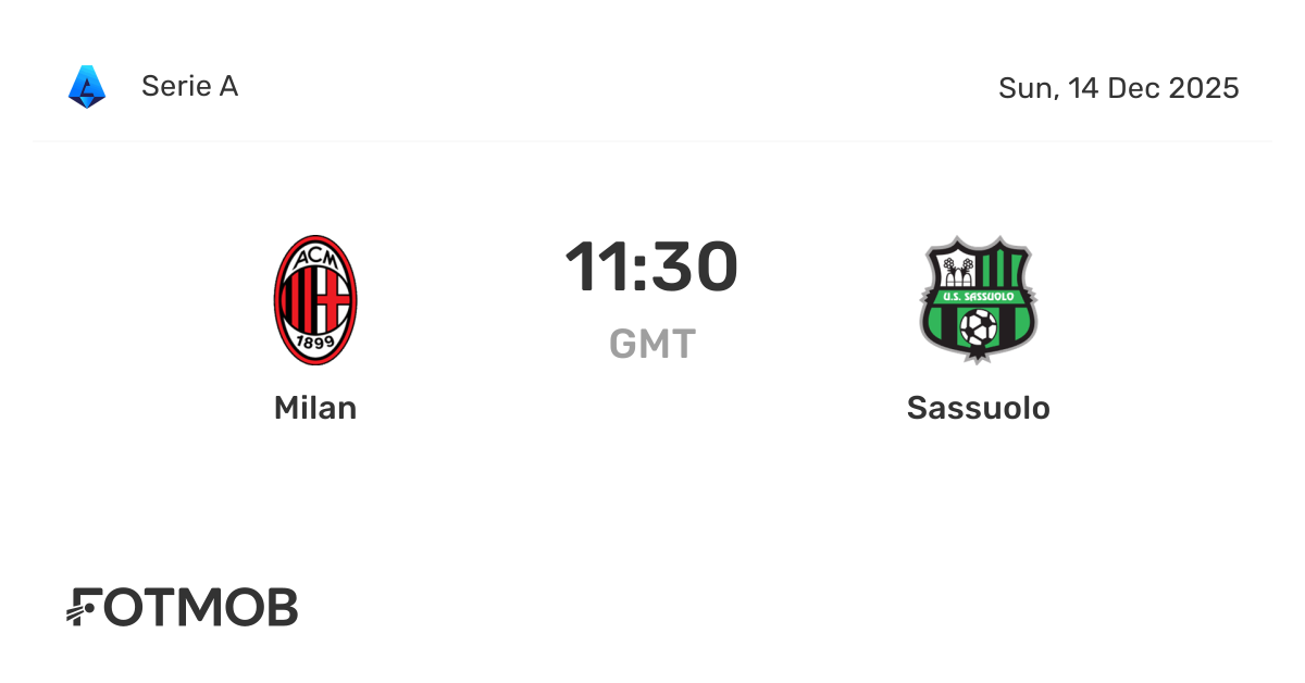 Milan vs Sassuolo - live score, predicted lineups and H2H stats