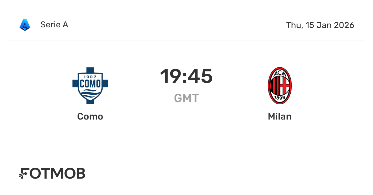 Como vs Milan - live score, predicted lineups and H2H stats
