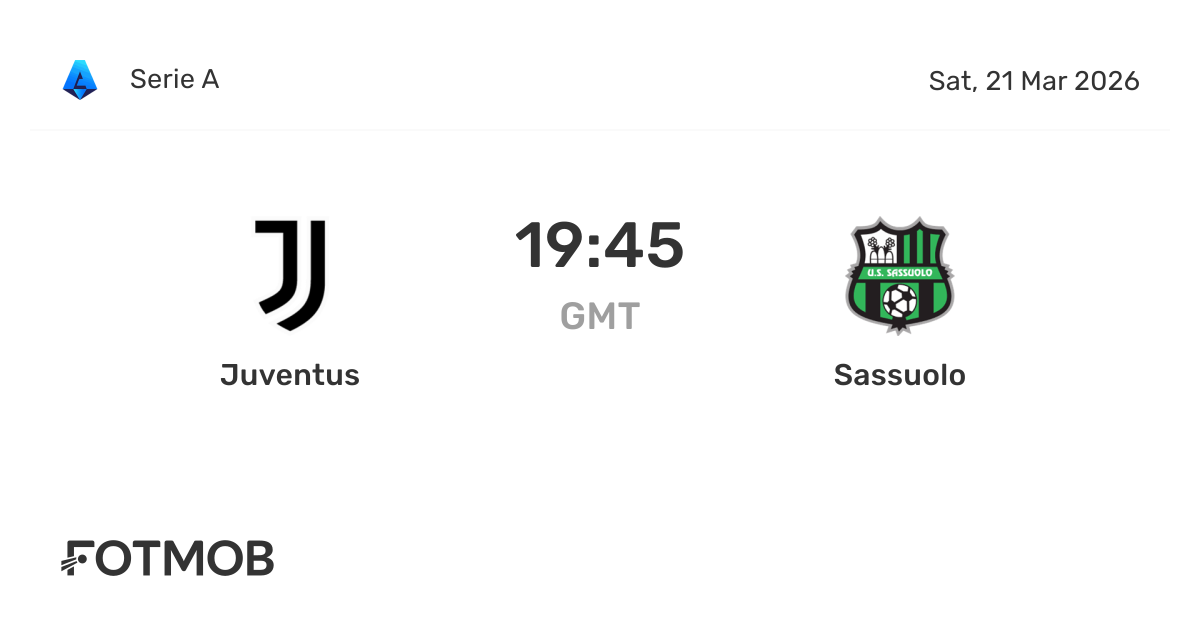 Juventus vs Sassuolo - live score, predicted lineups and H2H stats