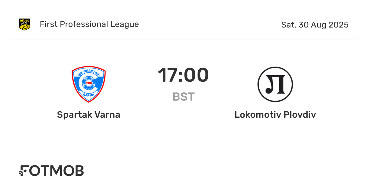 Spartak Varna vs Lokomotiv Plovdiv - live score, predicted lineups and H2H stats