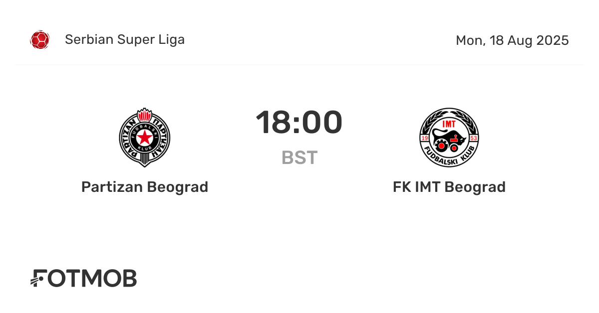 Partizan Beograd vs FK IMT Beograd - marcador en vivo, alineaciones ...