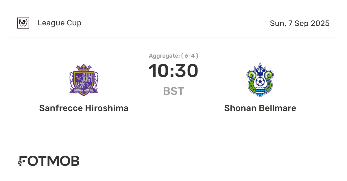 Sanfrecce Hiroshima vs Shonan Bellmare - live score, predicted lineups ...