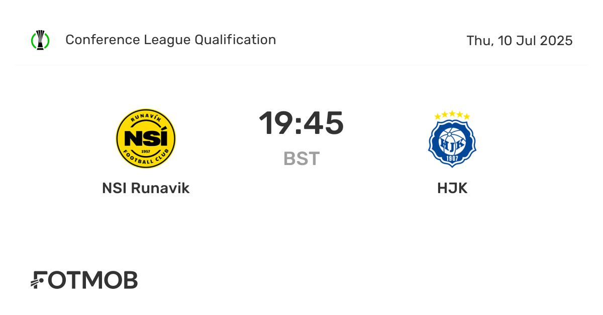 NSI Runavik vs HJK - live score, predicted lineups and H2H stats