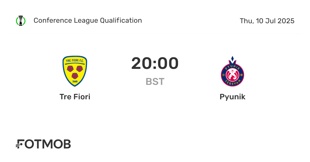 Tre Fiori vs Pyunik - live score, predicted lineups and H2H stats
