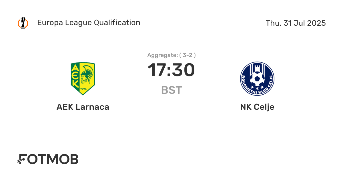 AEK Larnaca vs NK Celje - live score, predicted lineups and H2H stats