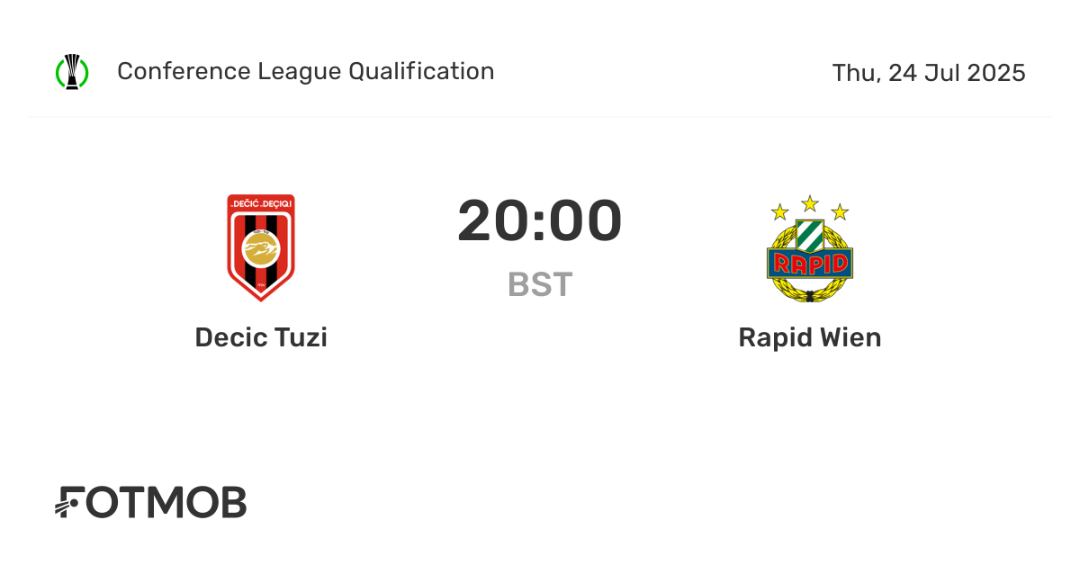 Decic Tuzi vs Rapid Wien - marcador en vivo, alineaciones previstas y ...