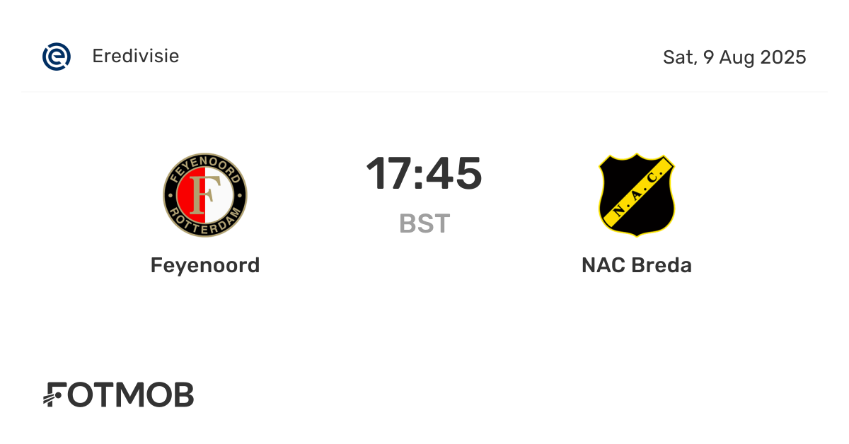 Feyenoord vs NAC Breda - live score, predicted lineups and H2H stats