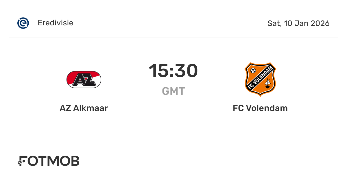 AZ Alkmaar vs FC Volendam - marcador en vivo, alineaciones previstas y ...