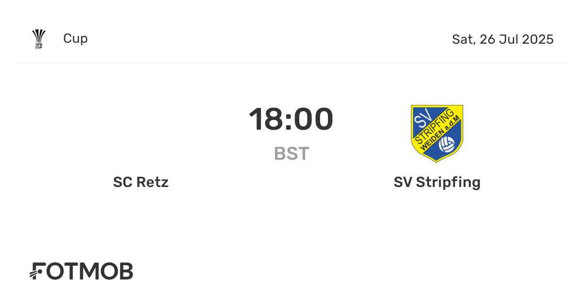SC Retz vs SV Stripfing - live score, predicted lineups and H2H stats