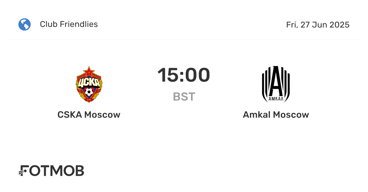 CSKA Moscow vs Amkal Moscow - live score, predicted lineups and H2H stats