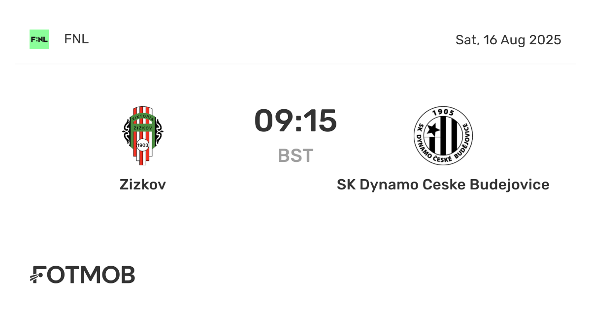 Zizkov vs SK Dynamo Ceske Budejovice - marcador en vivo, alineaciones ...