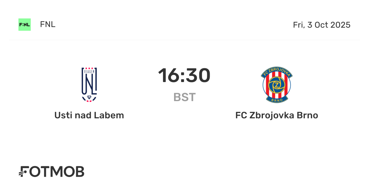 Usti nad Labem vs FC Zbrojovka Brno - live score, predicted lineups and ...