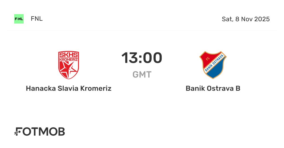 Hanacka Slavia Kromeriz vs Banik Ostrava B - live score, predicted ...