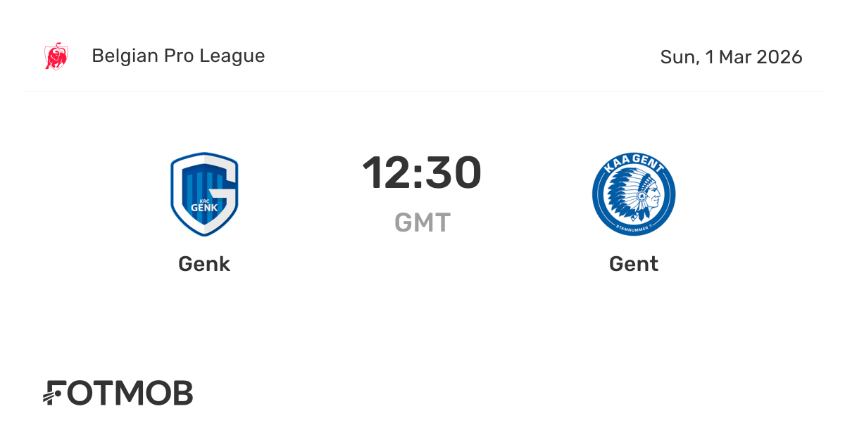 Genk vs Gent - marcador en vivo, alineaciones previstas y estadísticas H2H