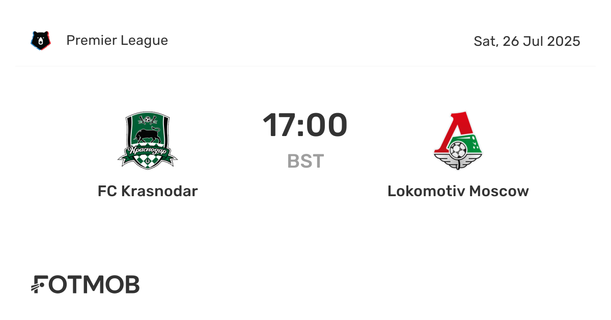 FC Krasnodar vs Lokomotiv Moscow - live score, predicted lineups and ...
