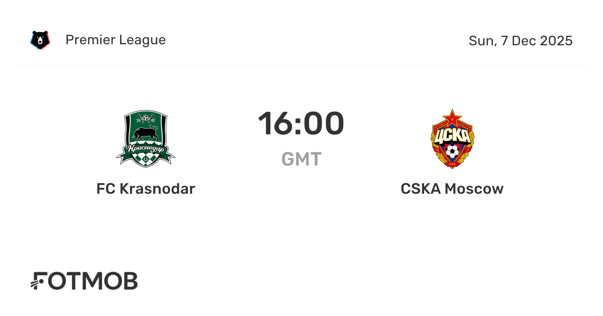 FC Krasnodar vs CSKA Moscow - marcador en vivo, alineaciones previstas ...