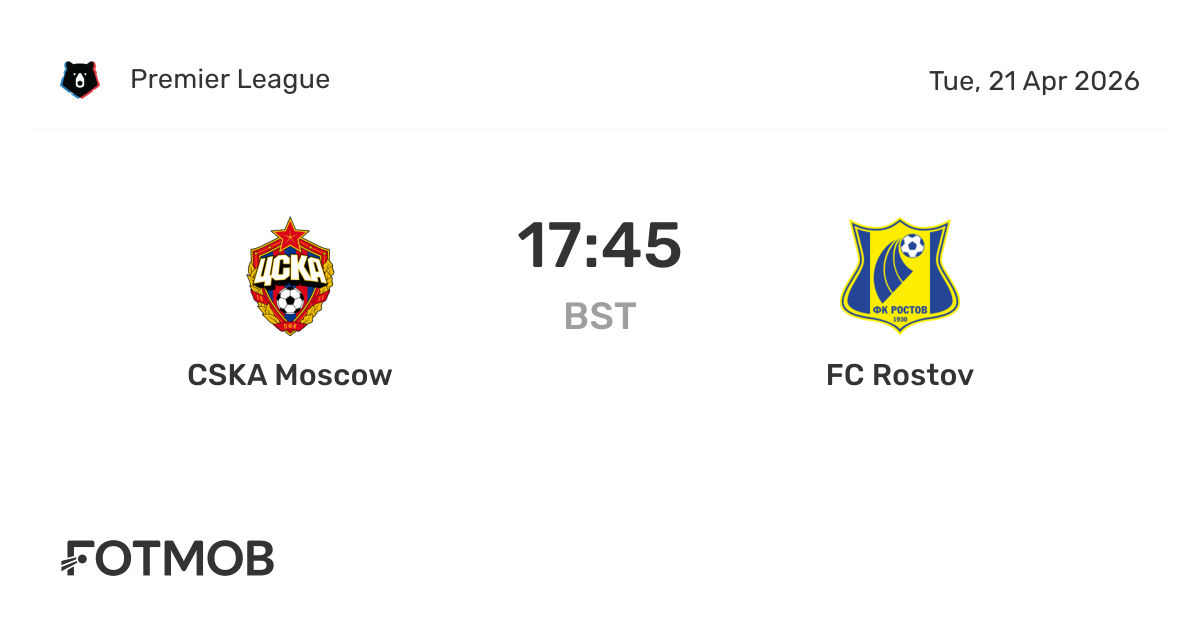 CSKA vs Rostov - live score, predicted lineups and H2H stats