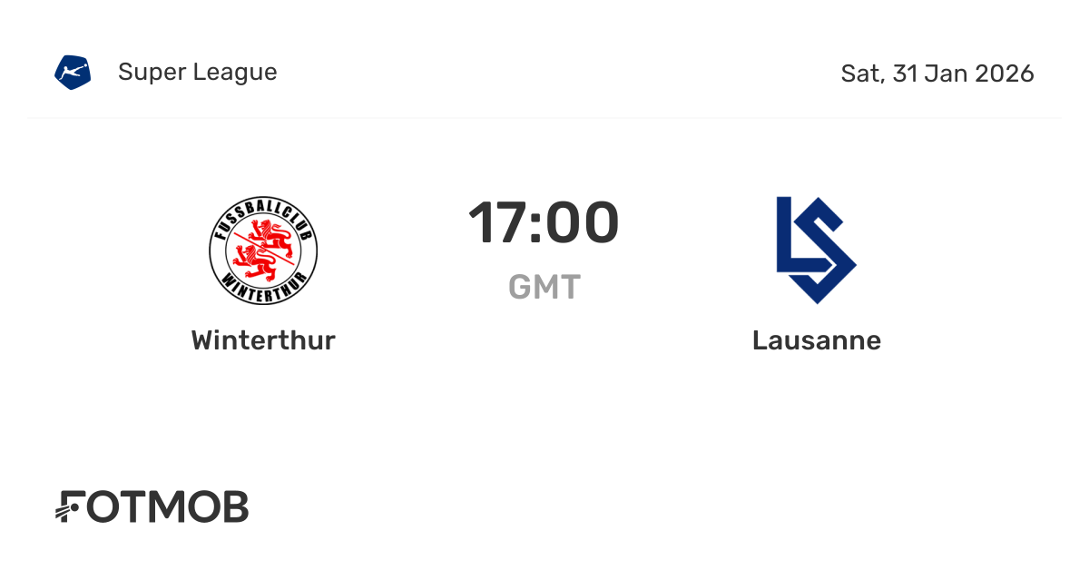 Winterthur contre Lausanne - score en direct, compositions probables et ...