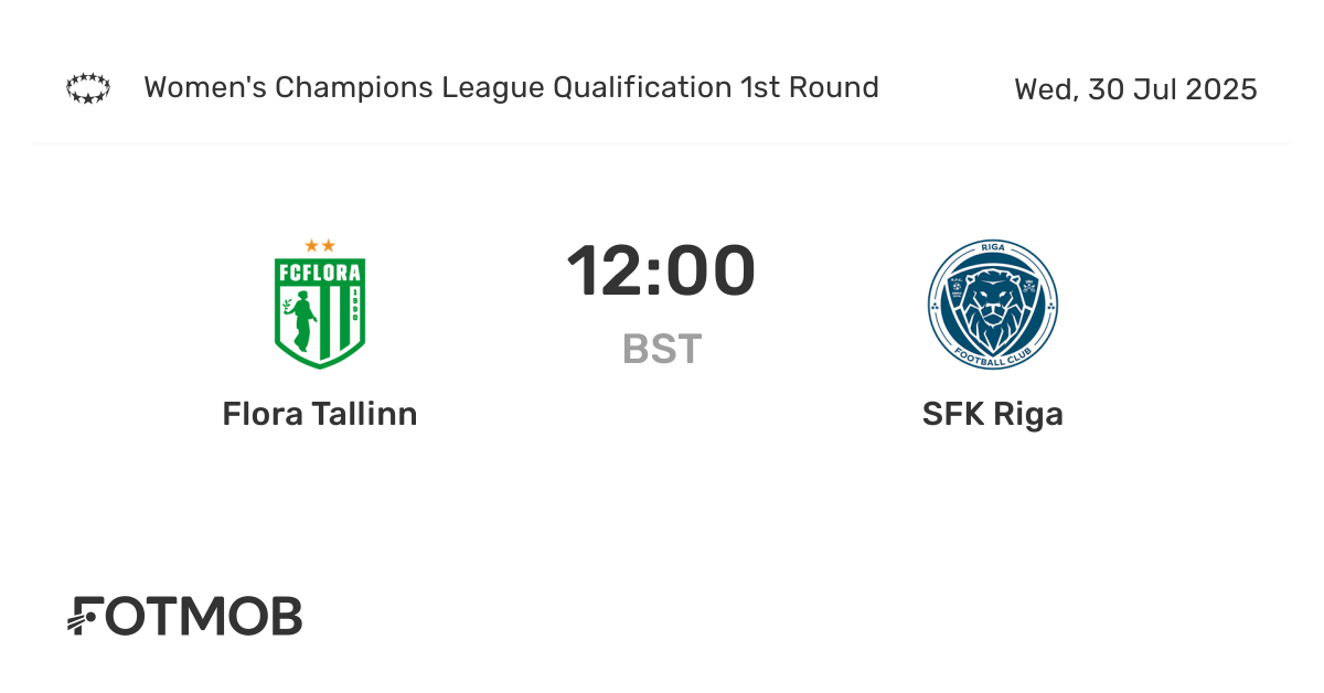 Flora Tallinn vs SFK Riga - live score, predicted lineups and H2H stats