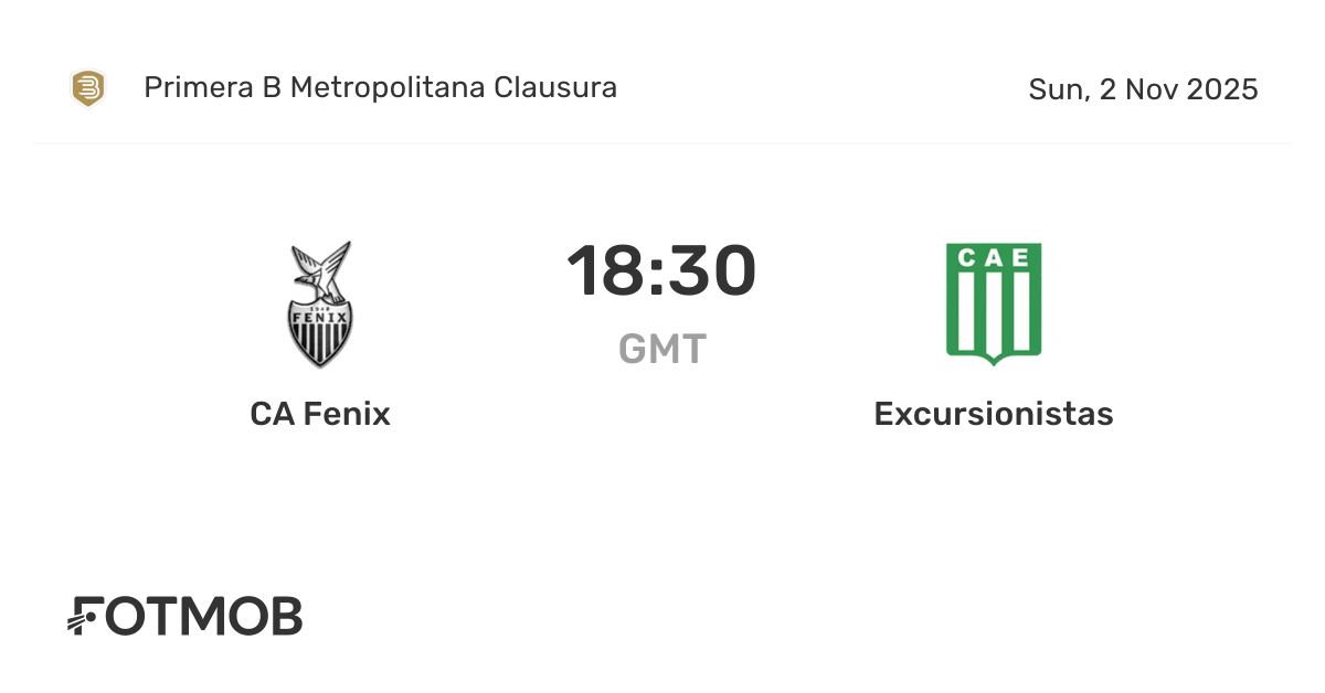 CA Fenix vs Excursionistas - live score, predicted lineups and H2H stats