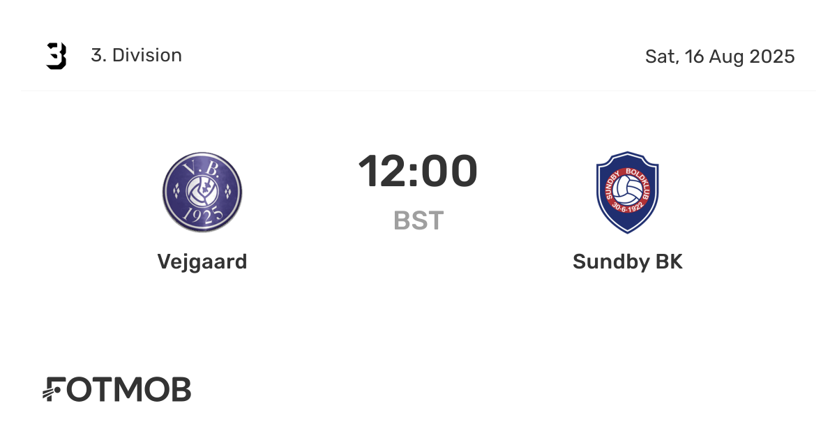 Vejgaard vs Sundby BK - live score, predicted lineups and H2H stats